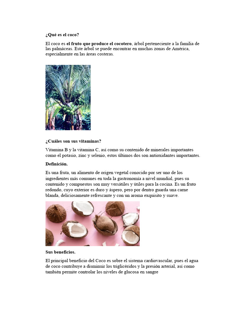 Qué Es El Coco | PDF | Caloría | gordo