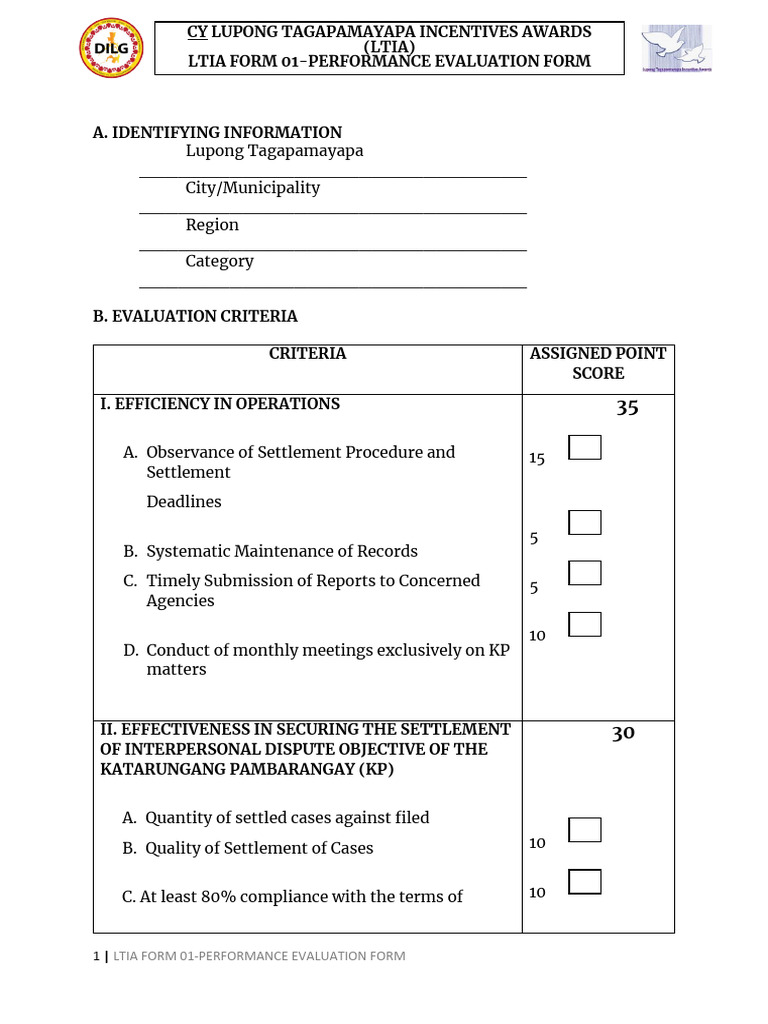 LTIA Enhanced FORMS 1 7 1 | PDF | Mediation | Performance Appraisal
