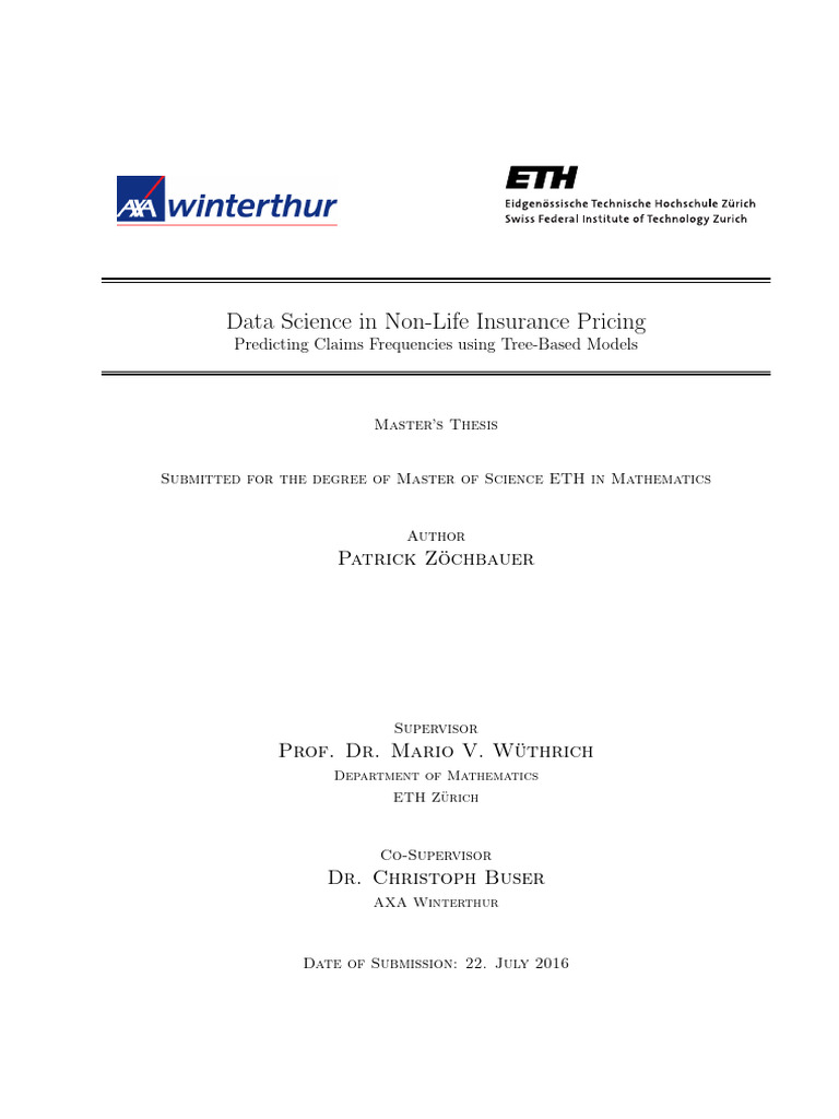 Tree Models in Insurance Pricing | PDF | Dependent And Independent ...