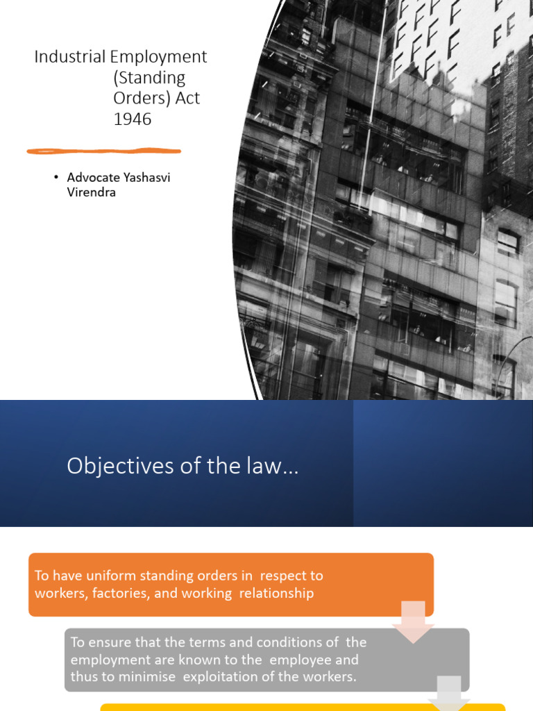 Industrial Employment Standing Orders Act 1946 | PDF | Law | Technology & Engineering