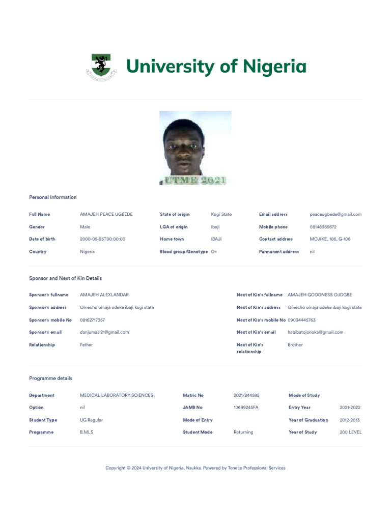 UNN SM Core Portal | PDF