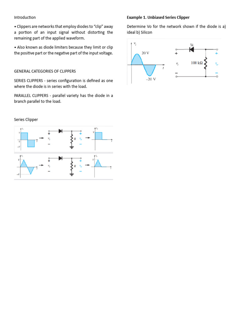 Clipper and Clamper | PDF | Materials Science | Electric Power