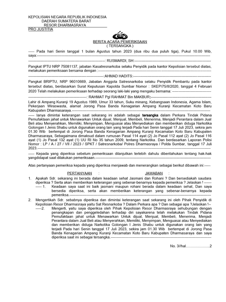 BAP TSK Rahmat | PDF