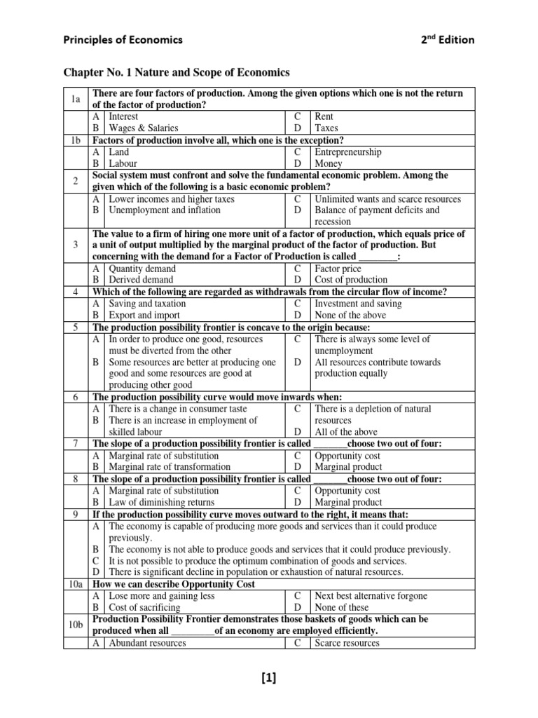 Chapter Wise Practice Questions | Download Free PDF | Average Cost | Demand