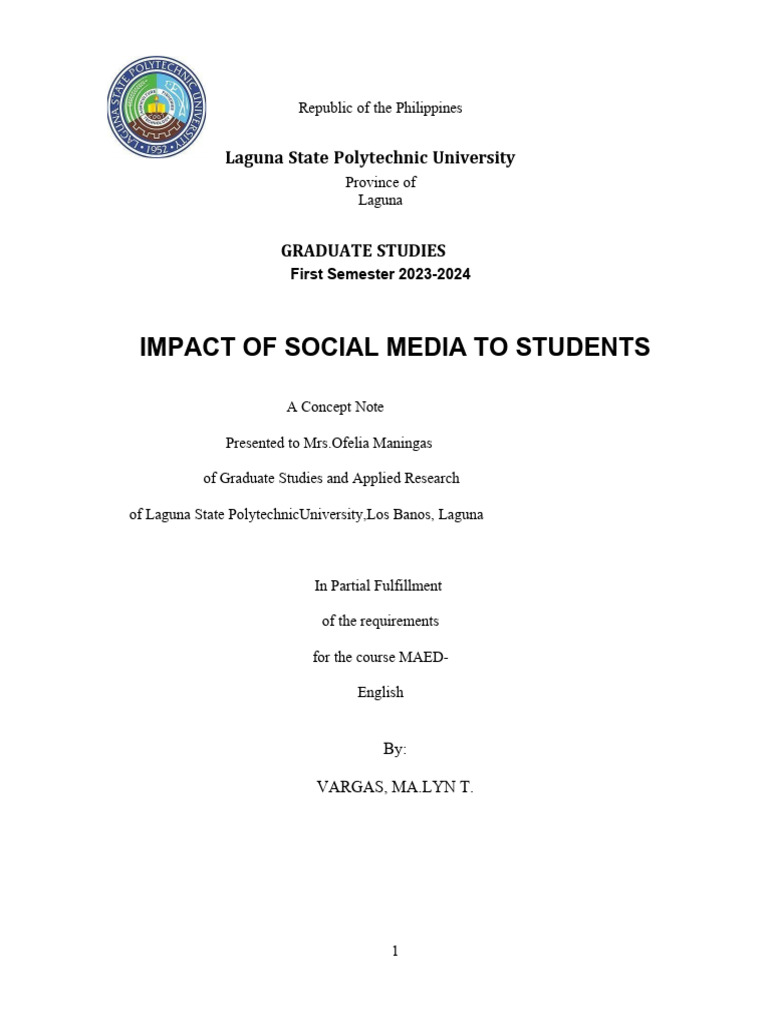 Impact of Social Media To Grade 5 Students | PDF