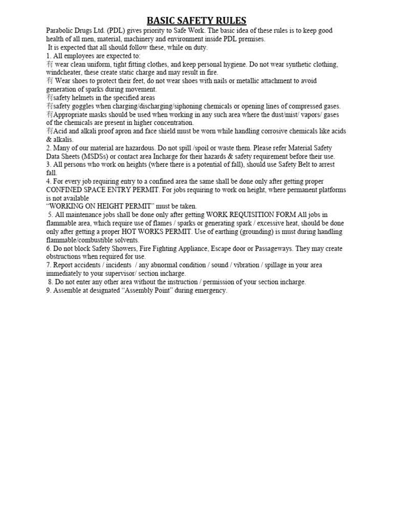 Basic Safety Rules | PDF