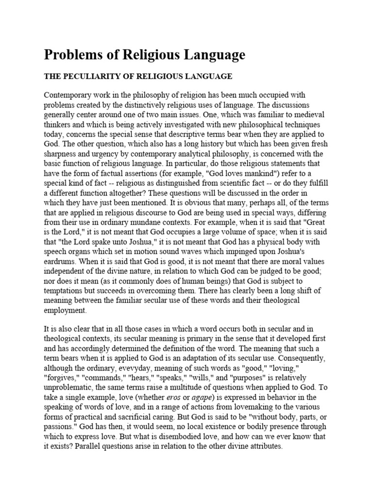 Analogy in Religious Language | PDF | God | Soul