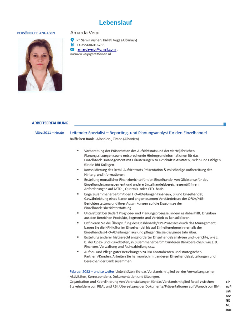 CV Amarda Veipi Deutsch | PDF