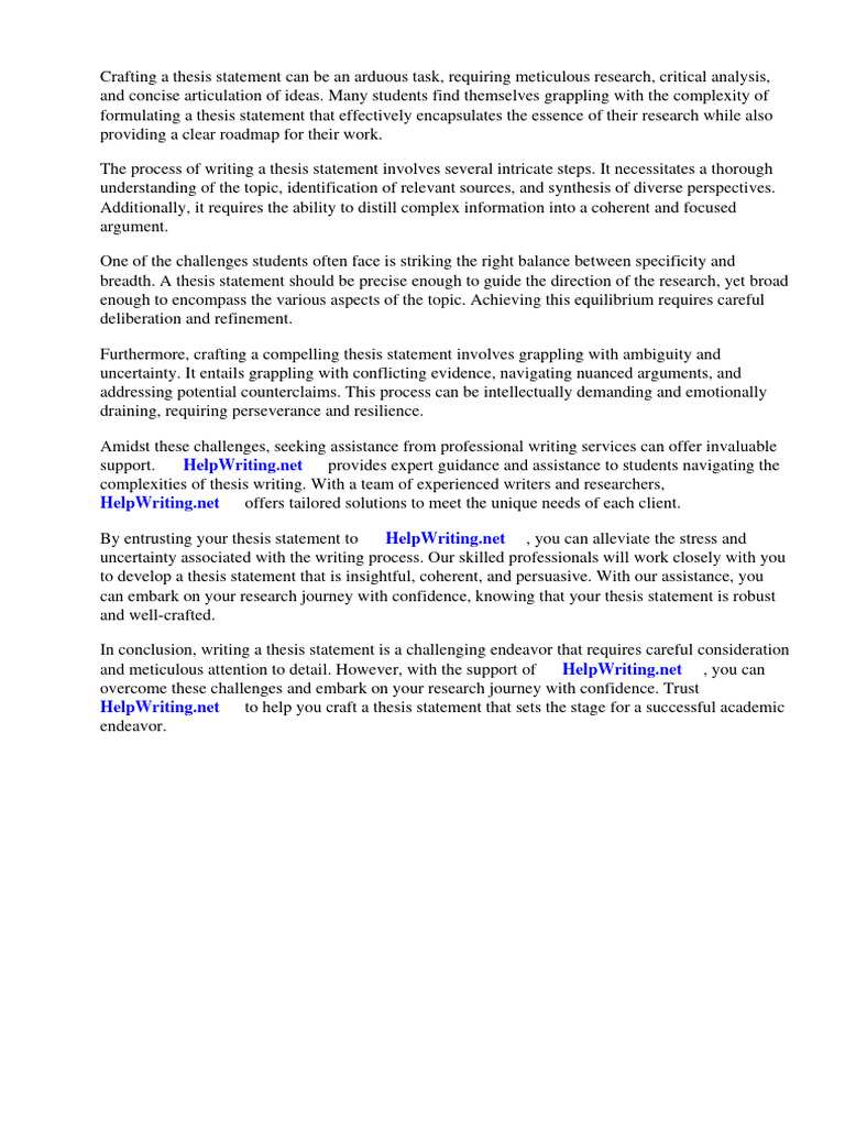 Usual Order of A Thesis Statement | PDF | Thesis | Essays