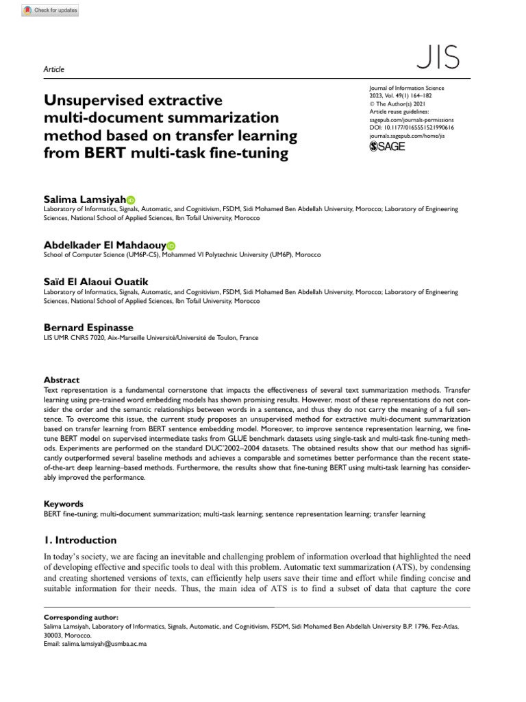Unsupervised Extractive Multi-Document Summarization Method Based On ... Unsupervised Extractive Multi-Document Summarization Method Based On ...