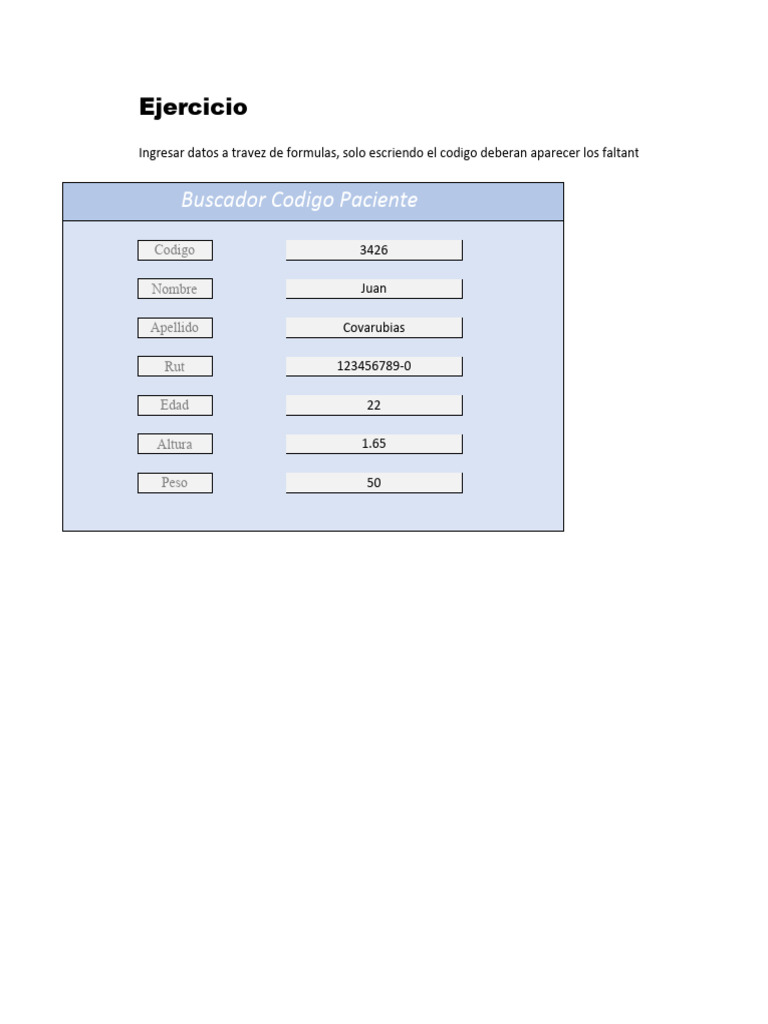 Ejercicios de BuscarV | PDF