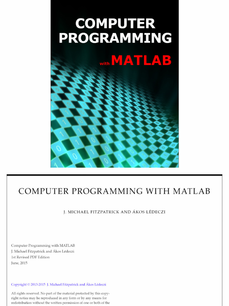 Computer Programming With MATLAB (J. Michael Fitzpatrick, Ákos Lédeczi ...