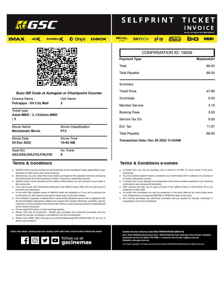 GSC SelfPrint Ticket | PDF