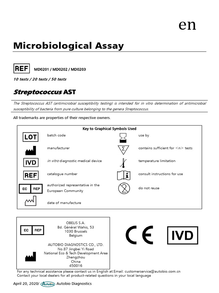 2356 - Rev A - Streptococcus AST IFU Data Sheet | PDF