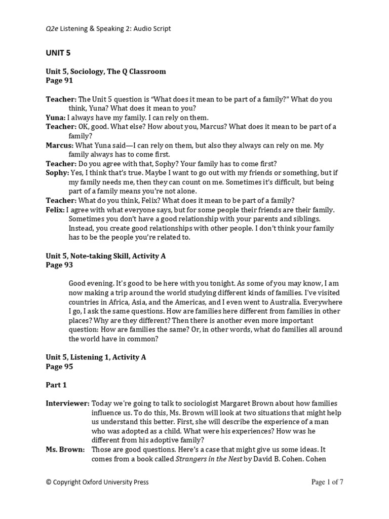 Q2e LS2 U05 AudioScript | PDF