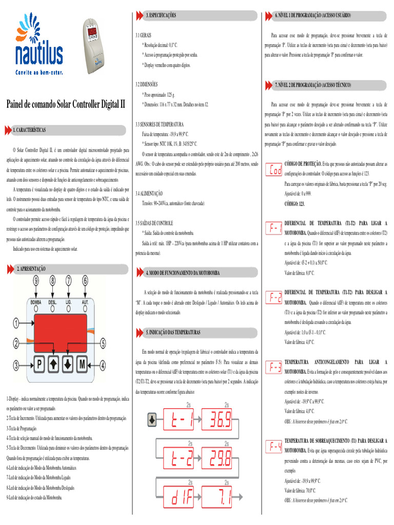 Controlador Digital de Temperatura Solar | PDF | Temperatura | Ciências ...