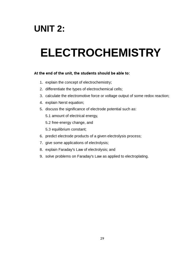 Electrochemistry for Students | PDF | Electrochemistry | Redox
