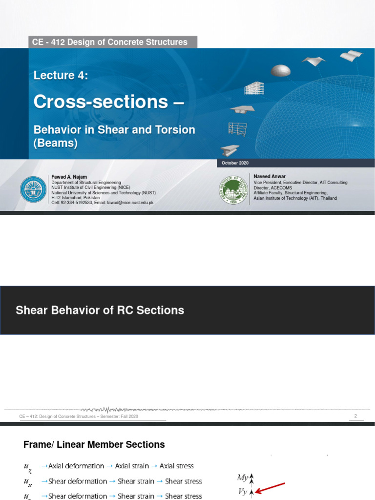 CE 412 Lecture 4 Analysis and Design of Beams in Shear and Torsion ...