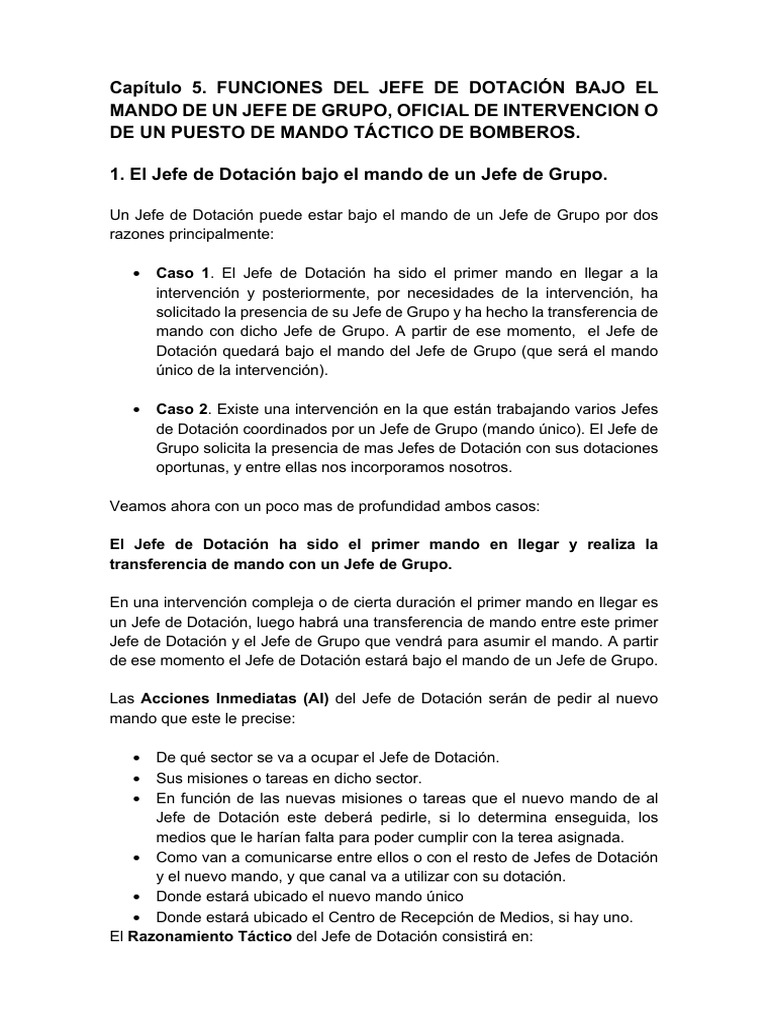 CAPITULO 5 JEFE DE DOTACION Definitivo | PDF