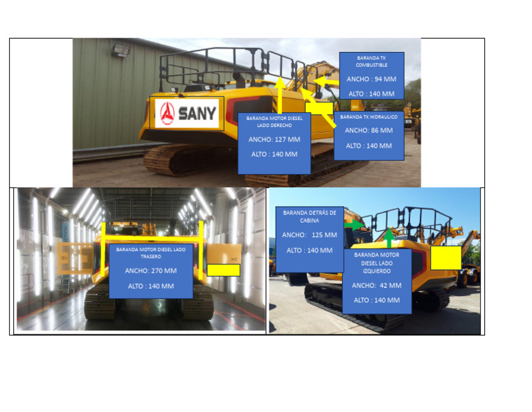 Barandas de Protección Escaleras Sany Sy500h | PDF