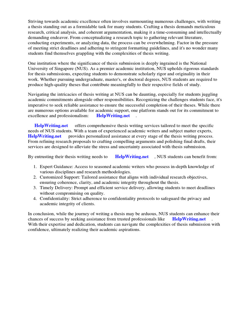 Thesis Submission Nus | PDF | Thesis | Capital Structure