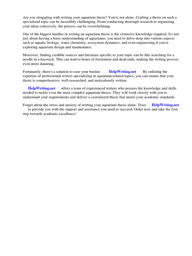 Aquarium Thesis | PDF | Websites | World Wide Web