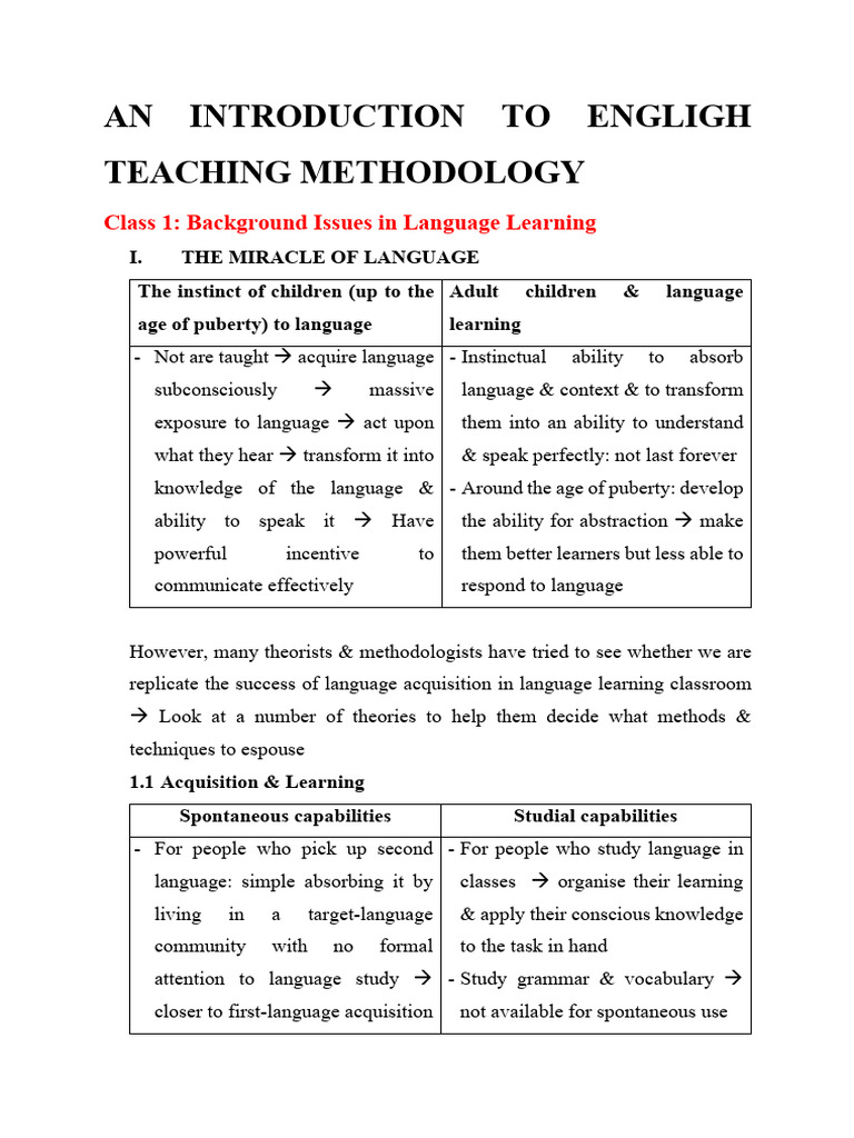 GHPĐC - LESSON 1 Background Issues in Language Learning | PDF ...