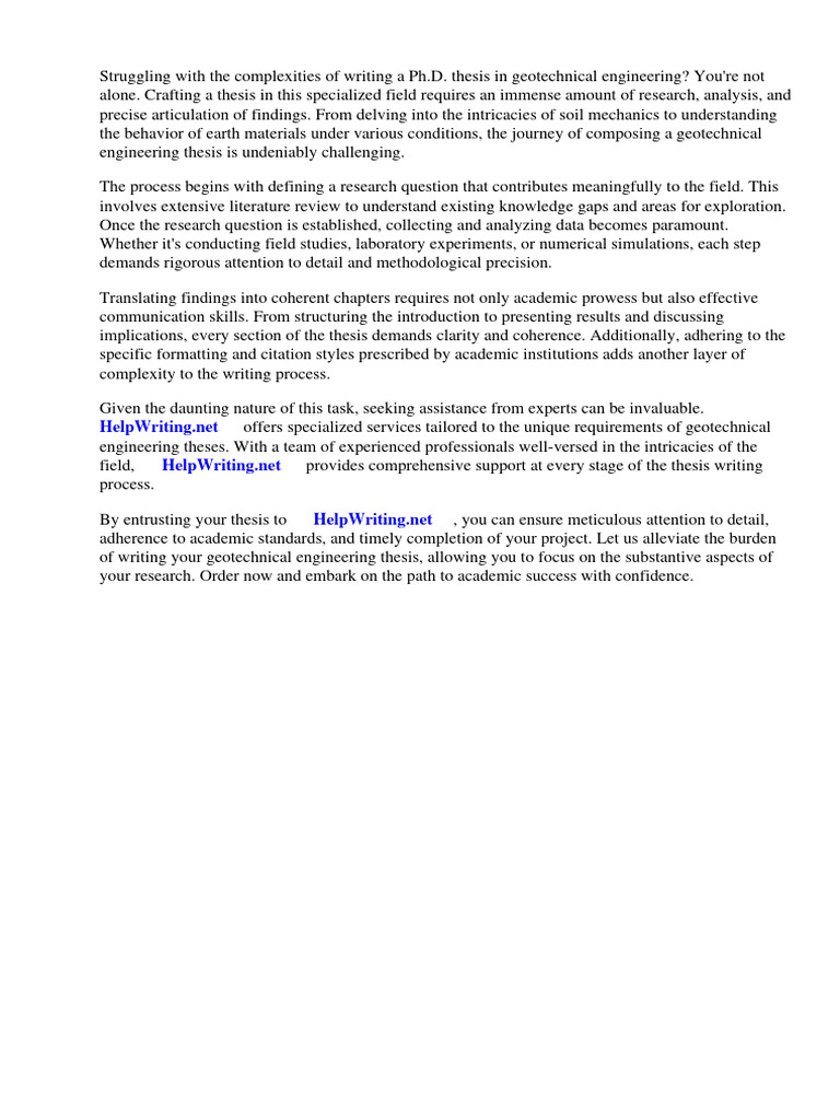 PHD Thesis Geotechnical Engineering | PDF | Thesis | Methodology