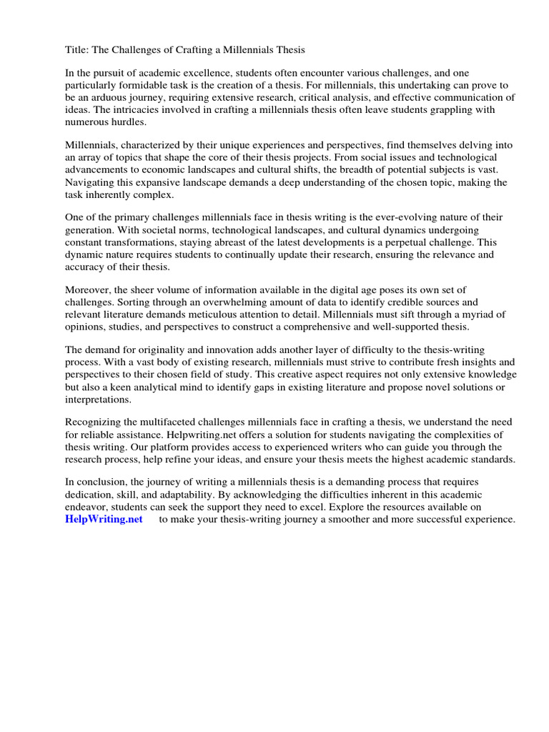 Millennials Thesis | PDF | Millennials | Courtship