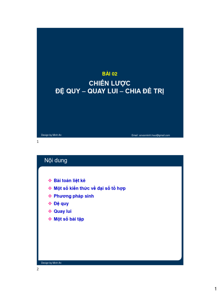 Bai 02 De quy Quay lui Chia de trị p01 | PDF