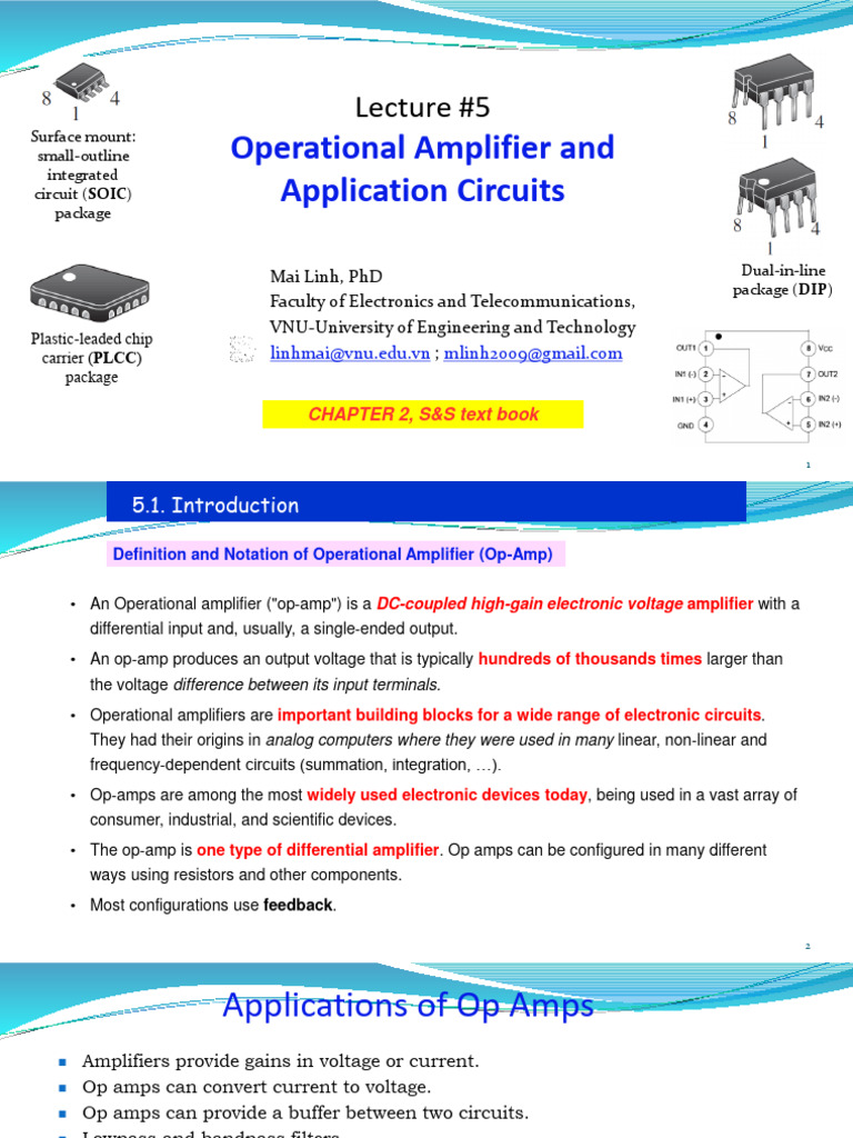 Lecture 5 - Operational Amplifier - Updated 2 | PDF