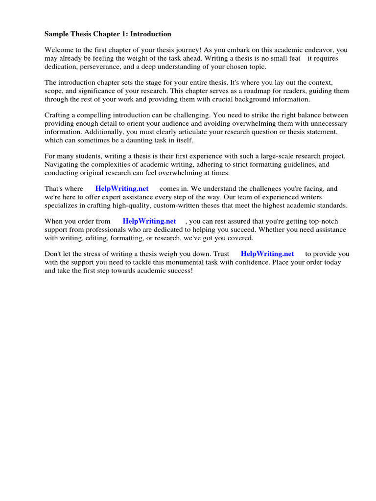 Sample Thesis Chapter 1 Introduction | PDF | Thesis | Prison