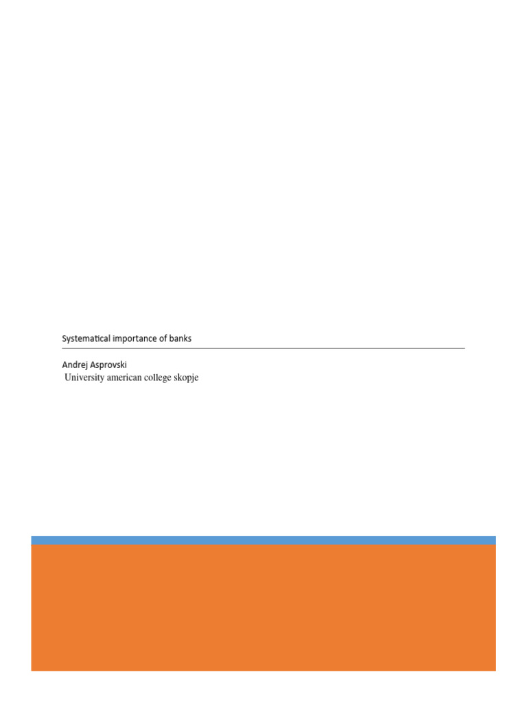 Systematical Importance of Banks | PDF | Systemically Important ...