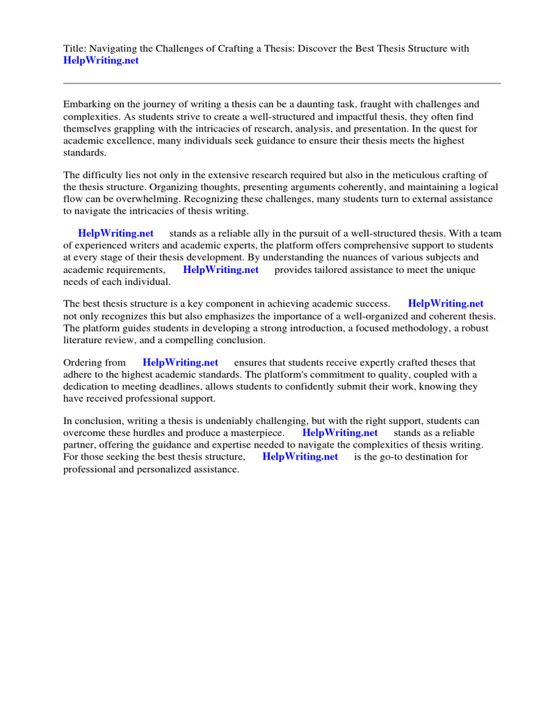Best Thesis Structure | PDF | Thesis | Essays