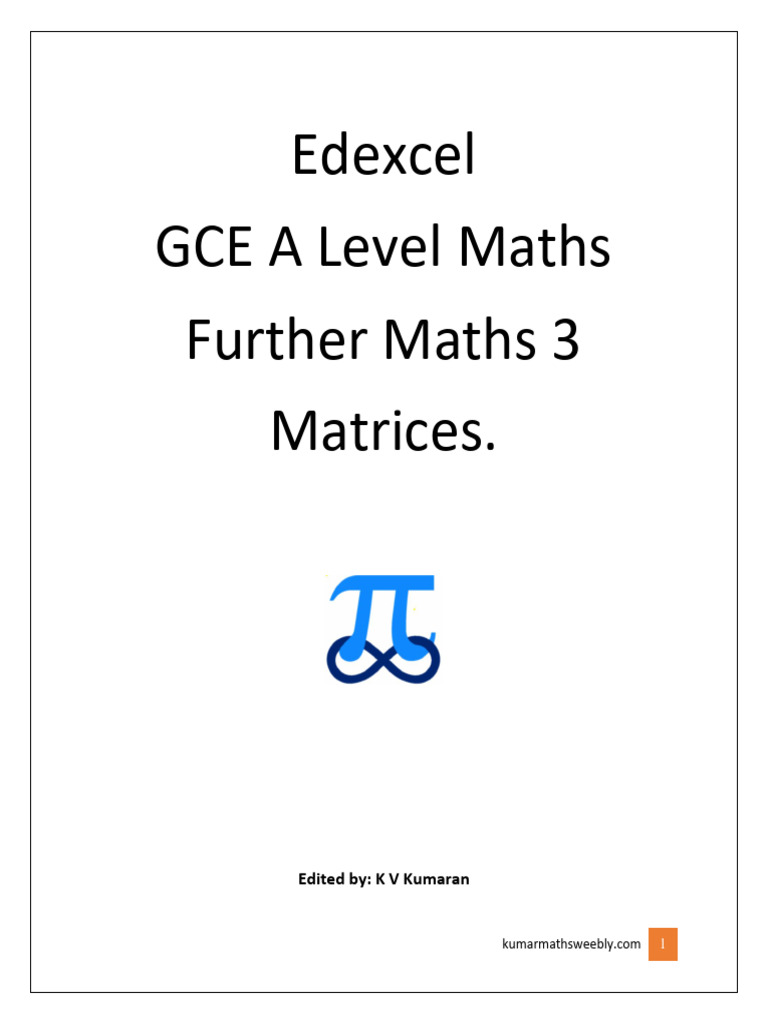Fp3 Matrices | PDF | Eigenvalues And Eigenvectors | Matrix (Mathematics)