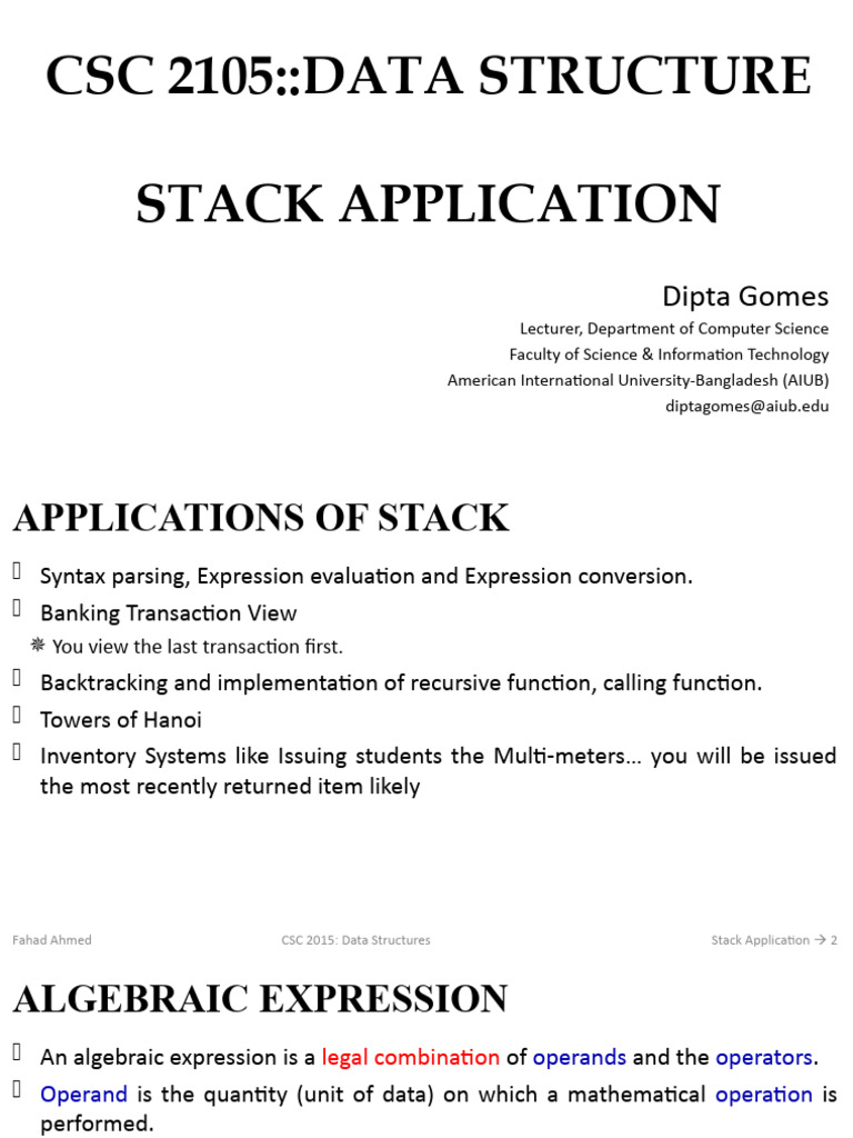 Stack Presentation | Download Free PDF | Computing | Mathematics