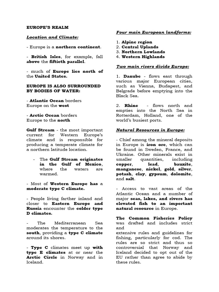 Europe's Realm Reviewer | PDF