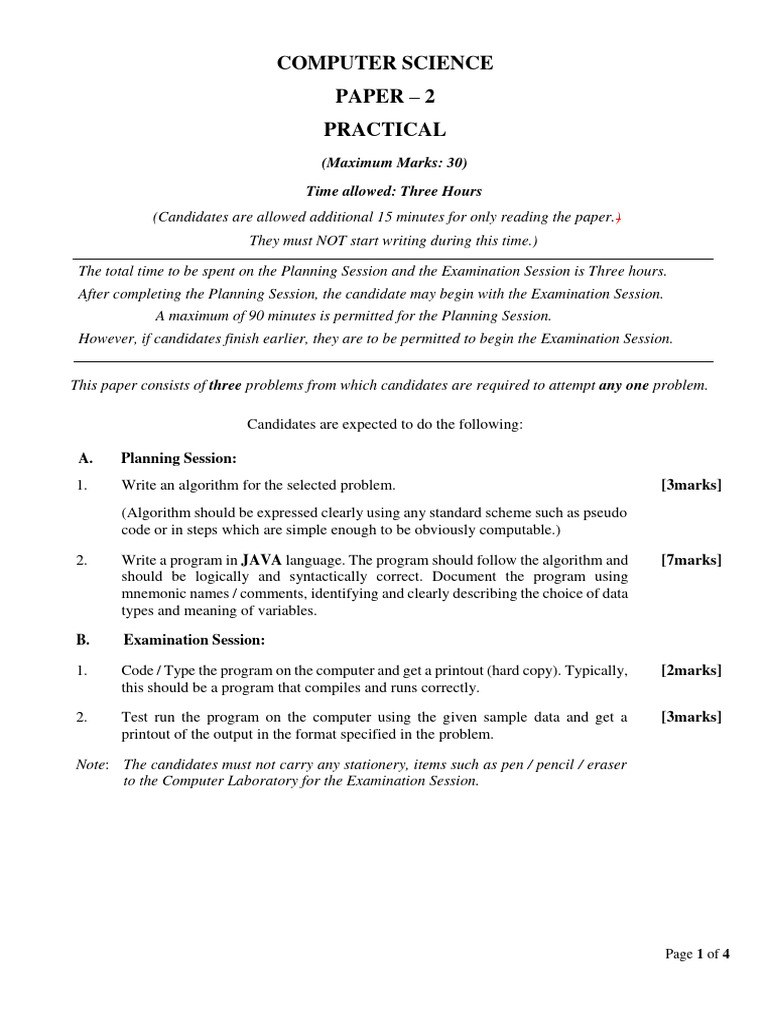 St. Joans XII Practical Question Paper | PDF | Programming | Computer ...