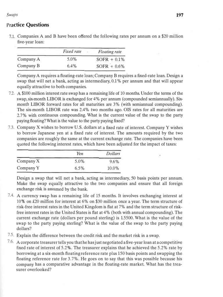 Swap Valuation Practice Problems | PDF | Swap (Finance) | Interest