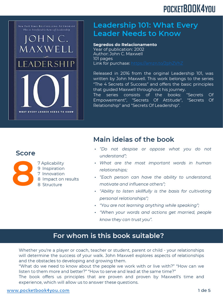 Leadership 101: Key Principles by Maxwell | PDF | Leadership
