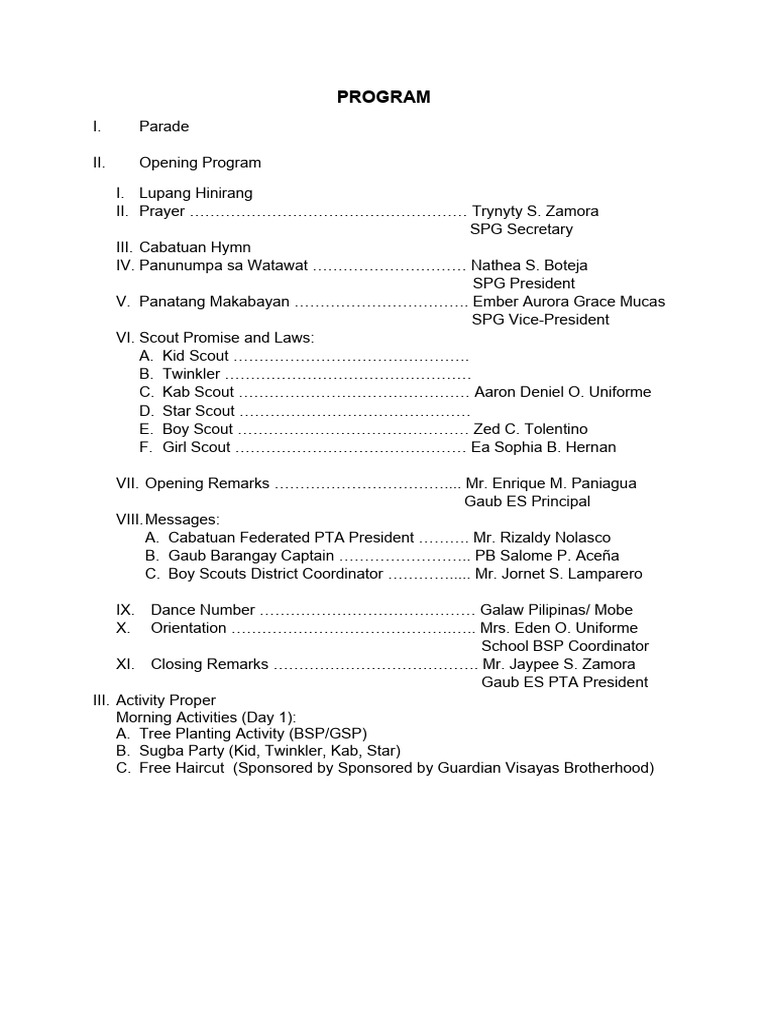 BSP GSP Joint Encampment Program | PDF