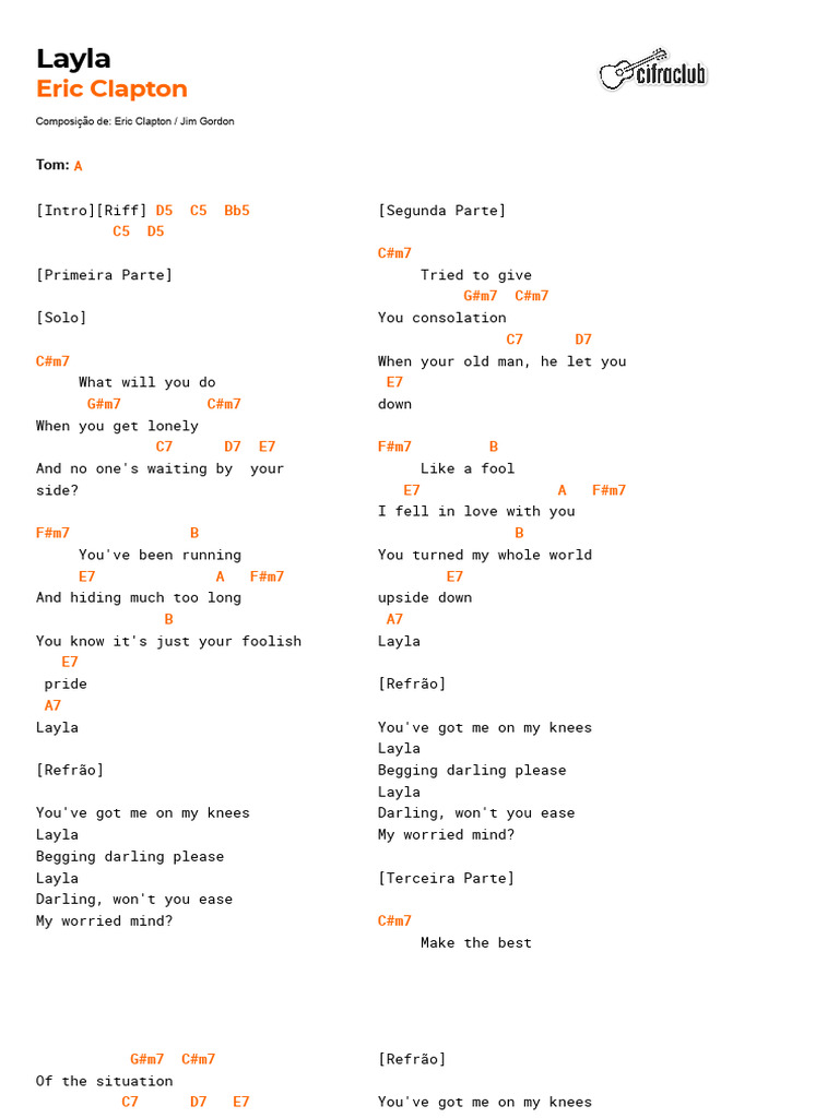 Cifra Club - Eric Clapton - Layla | PDF