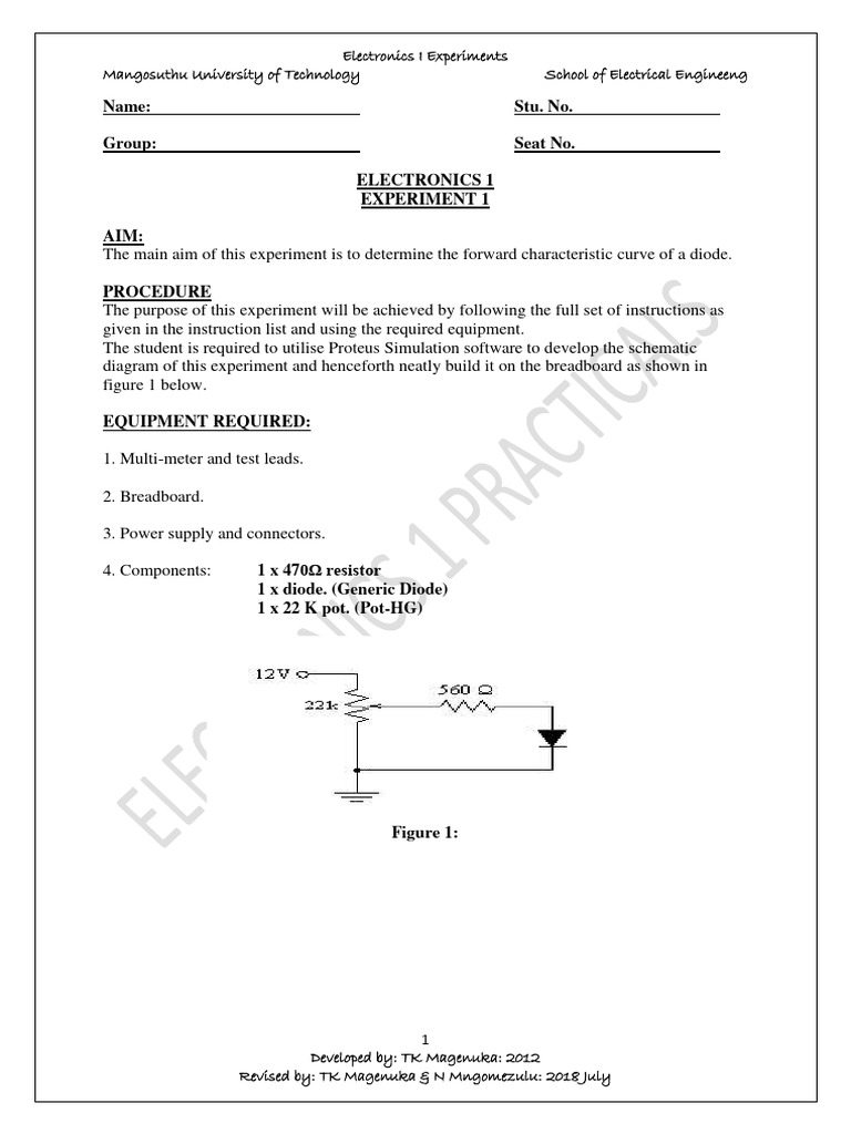 Diode Forward Curve Experiment | PDF | Electronics | Diode