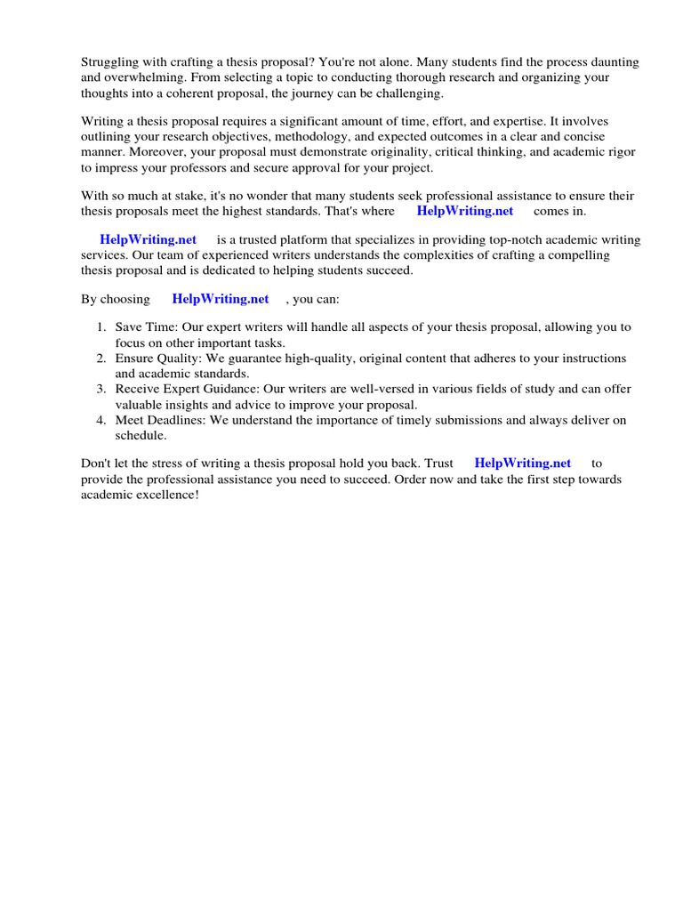 Examples of Thesis Proposals | PDF