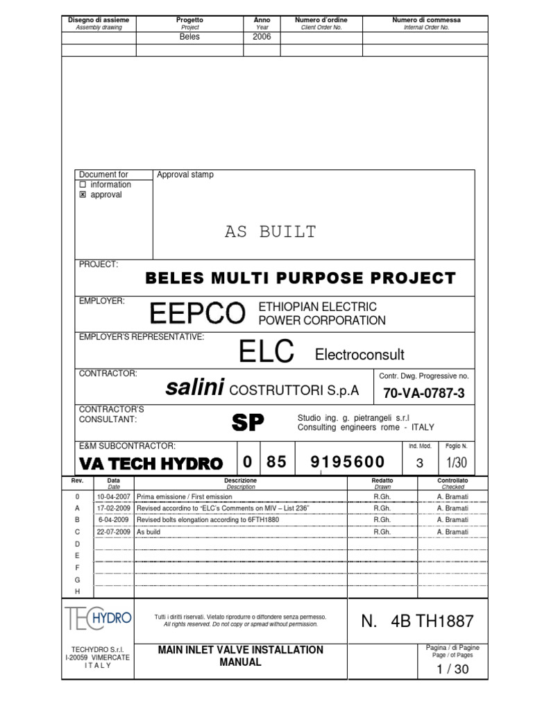 70-Va-0787-03. Main Inlet Valve Installation | PDF