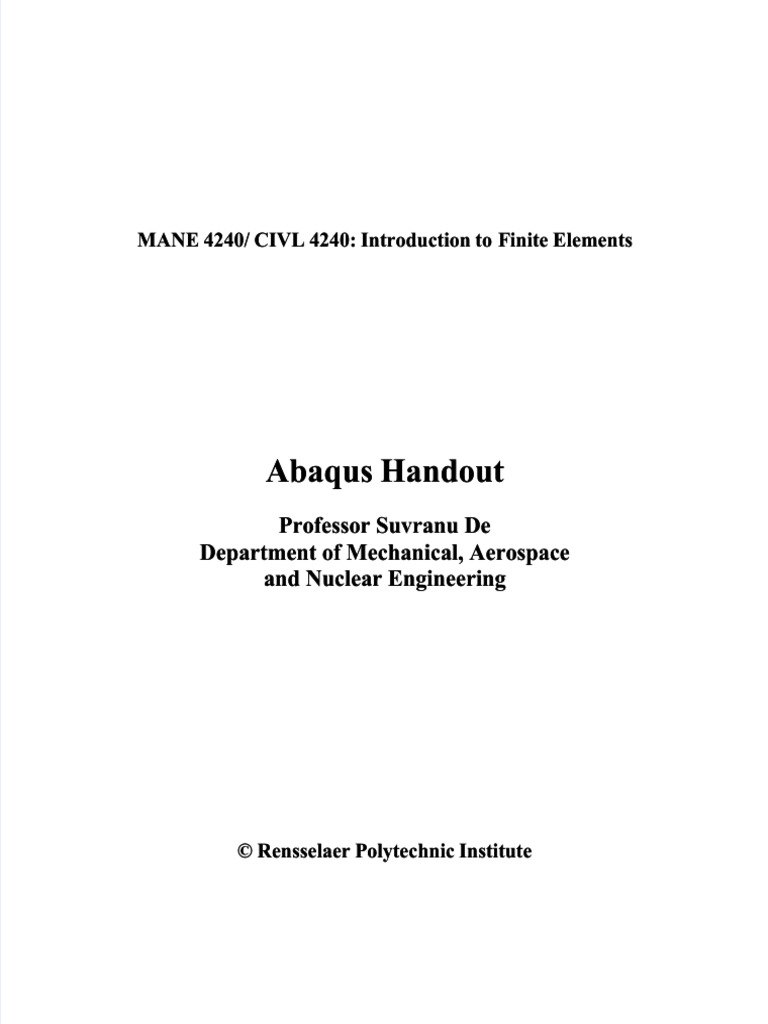 PDF Abaqus Tutorial Compress | PDF | Menu (Computing) | Software