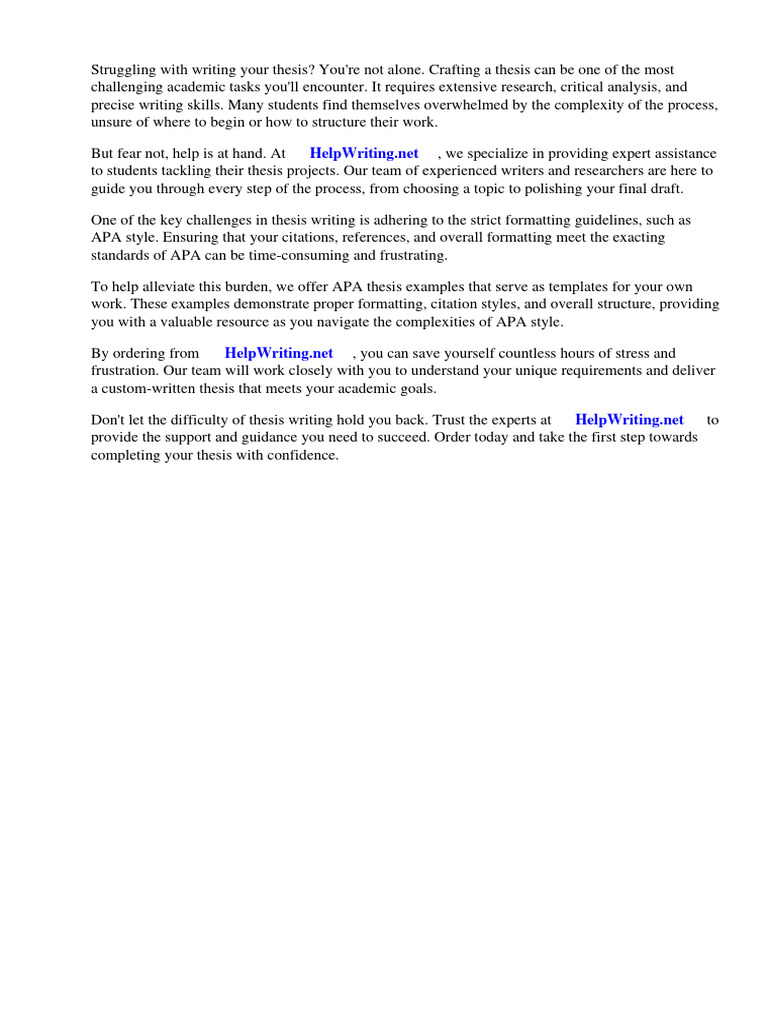 Apa Thesis Example | PDF | Apa Style | Thesis