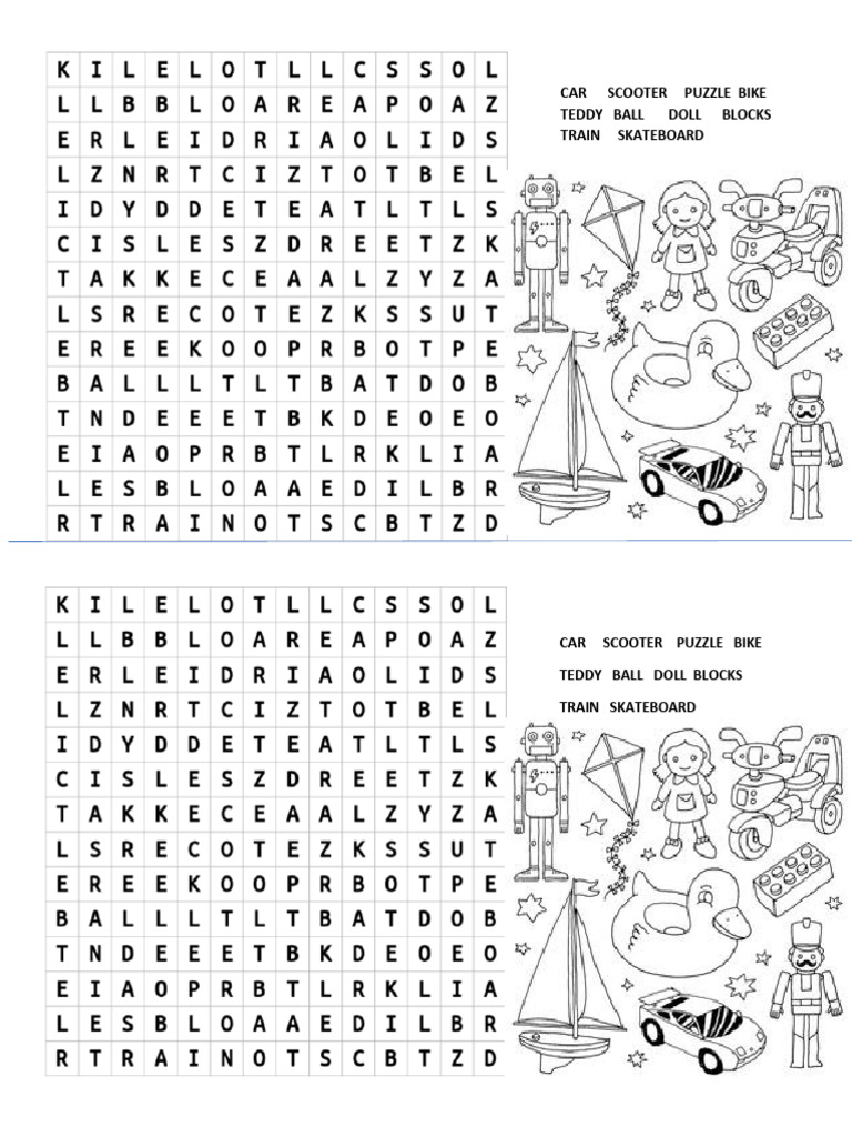 Toys Wordsearch Activity | PDF