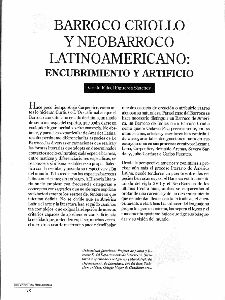 El Barroco Criollo | PDF