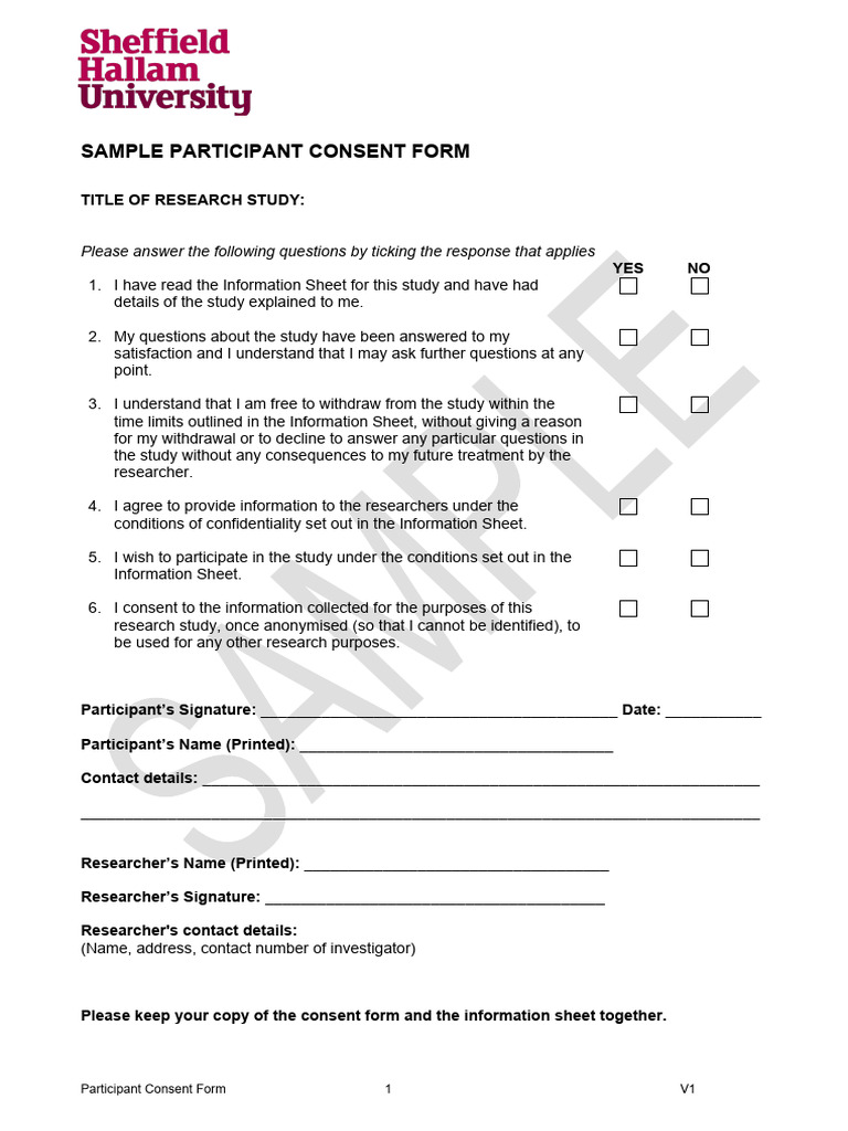 Participant Consent Form | PDF